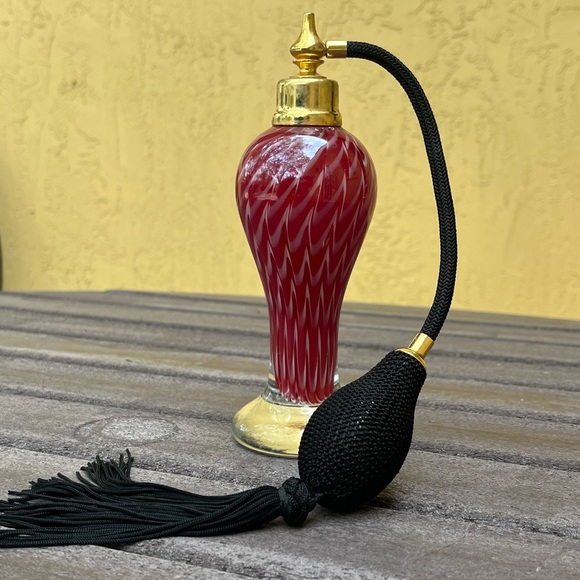 Vintage | Accents | Vintage Red Blown Glass Atomizer Perfume Bottle ...